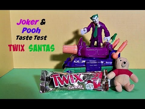 Twix Santa Candy Bar, Taste Test, with Batman's Joker and Winnie the ...