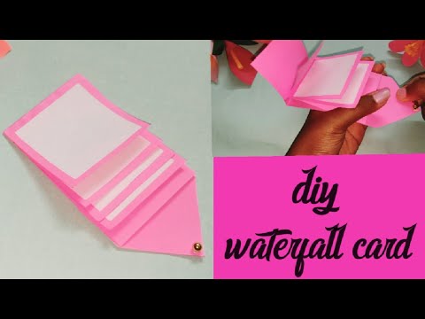 diy waterfall greeting card // waterfall card // sath crafts - YouTube
