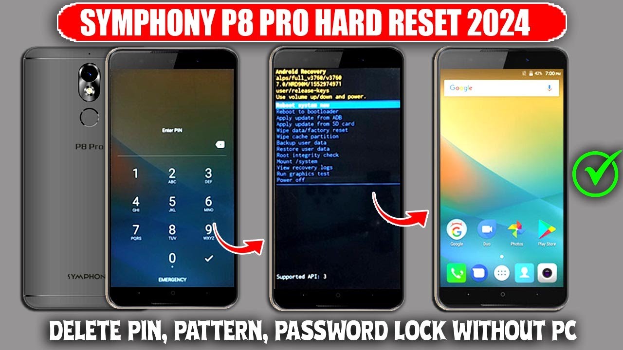 Symphony P8 Pro Hard Reset Screen Lock Bypass Not Working 2024 Symphony ...