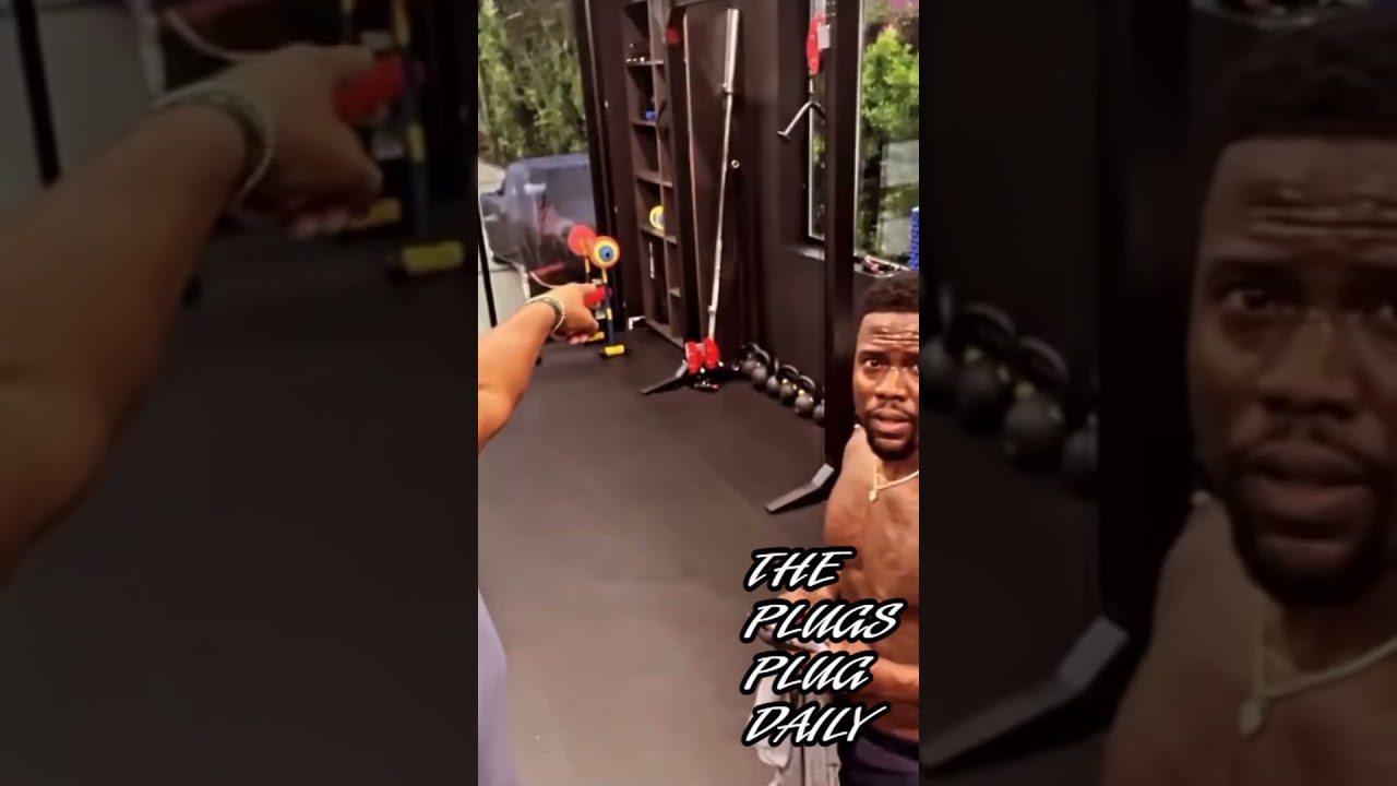 Kevin Hart's trainer shows off Kevin's exclusive bench press set 😆😆 ...
