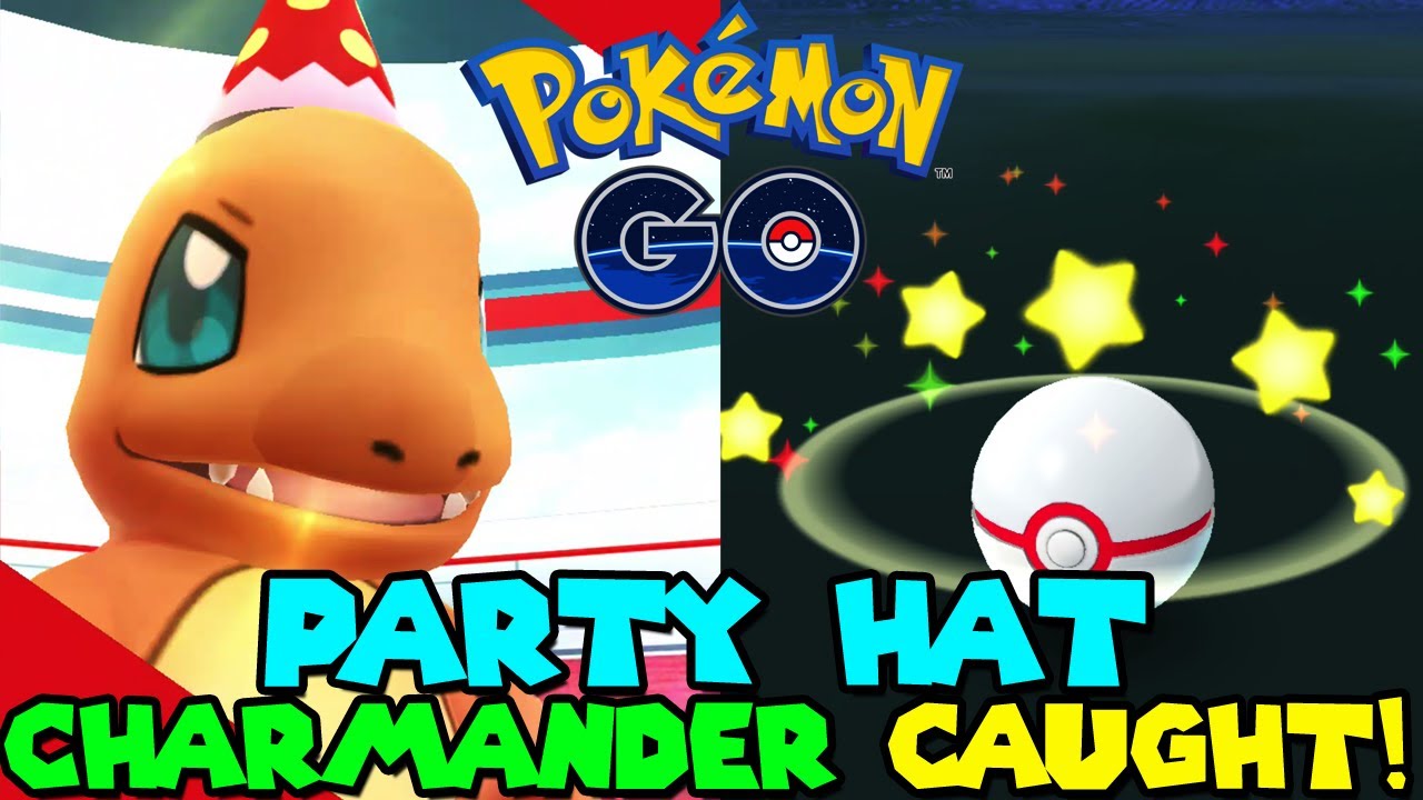 PARTY HAT CHARMANDER Caught in Pokemon GO - Pokemon Day Event - YouTube