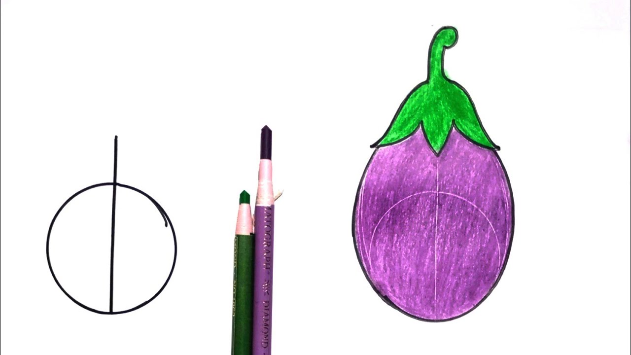 brinjal drawing l begun drawing l drawing begun l how to draw a brinjal ...