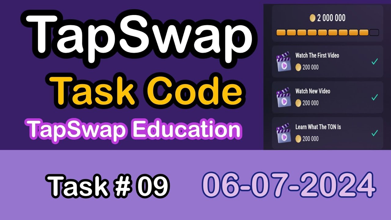 Tapswap Video Code 6 July | Tapswap Education - what the bitcoin is? | Tapswap Video Cinema Code ...