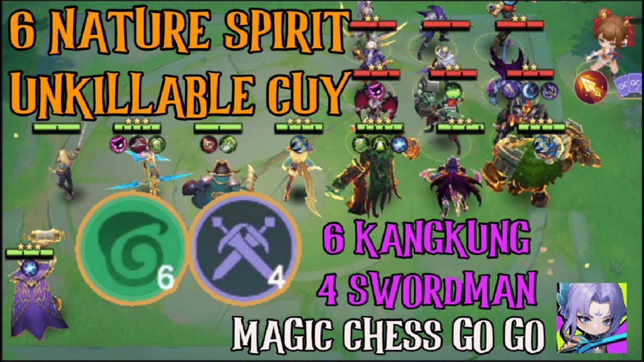 6 Nature Spirit 4 Swordman Unkillable, Too Strong ! | Magic Chess Go Go ...