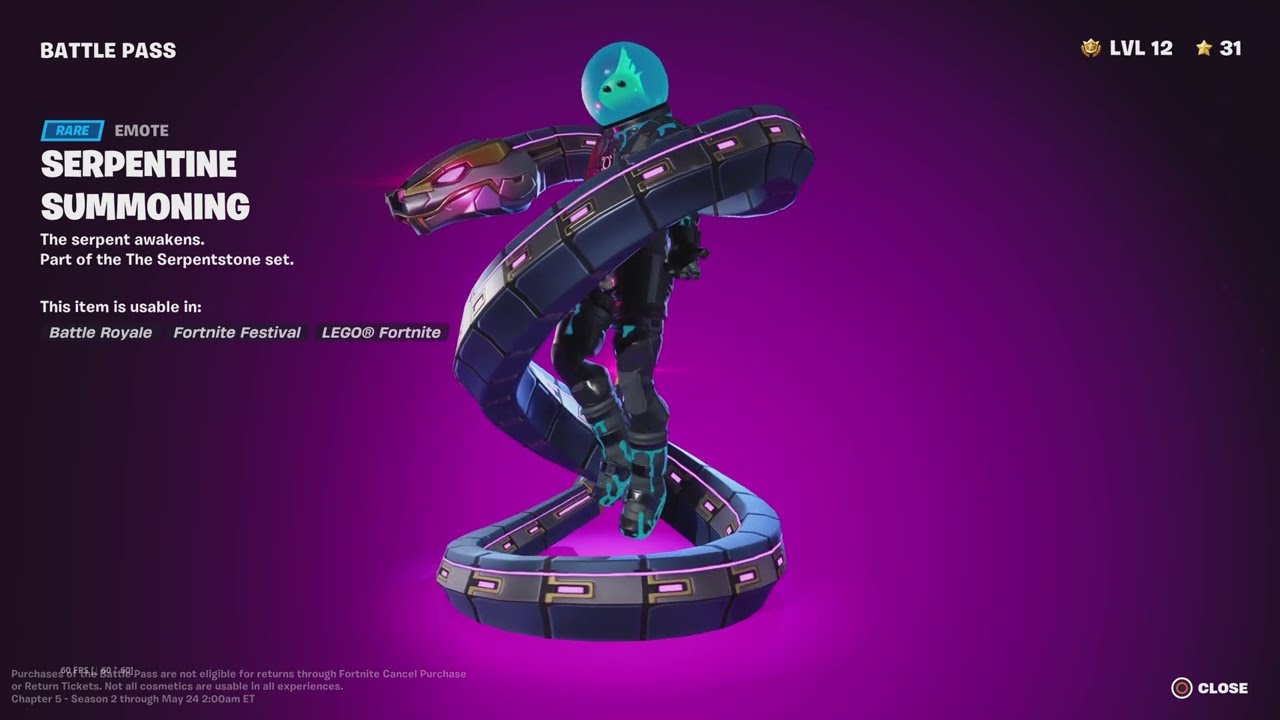Fortnite Serpentine Summoning Emote Youtube