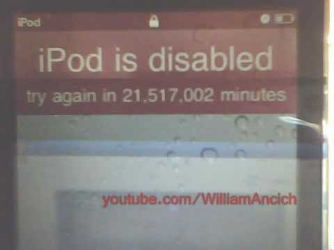 iPod Glitch - Disabled for over 21,000,000 minutes - YouTube