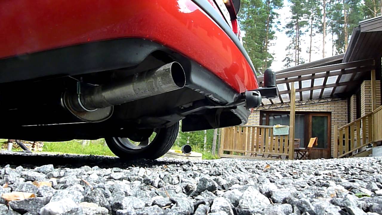 Saab 9-3 with a Custom 3" Stainless Steel Exhaust - YouTube