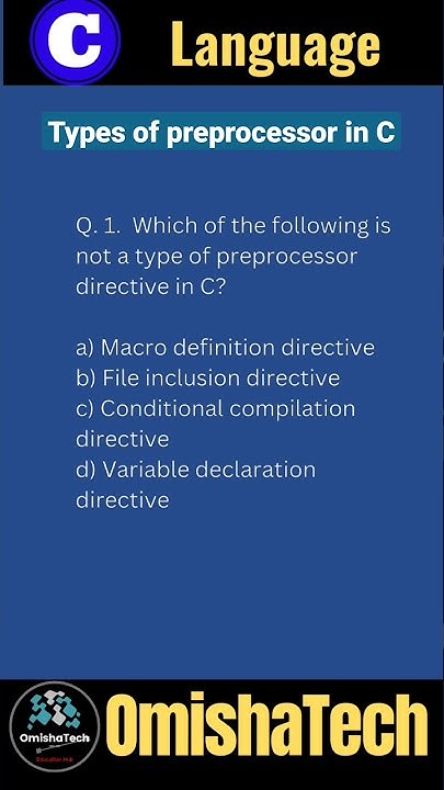 Types of preprocessor | C Programming #shorts #viral #omishatech # ...