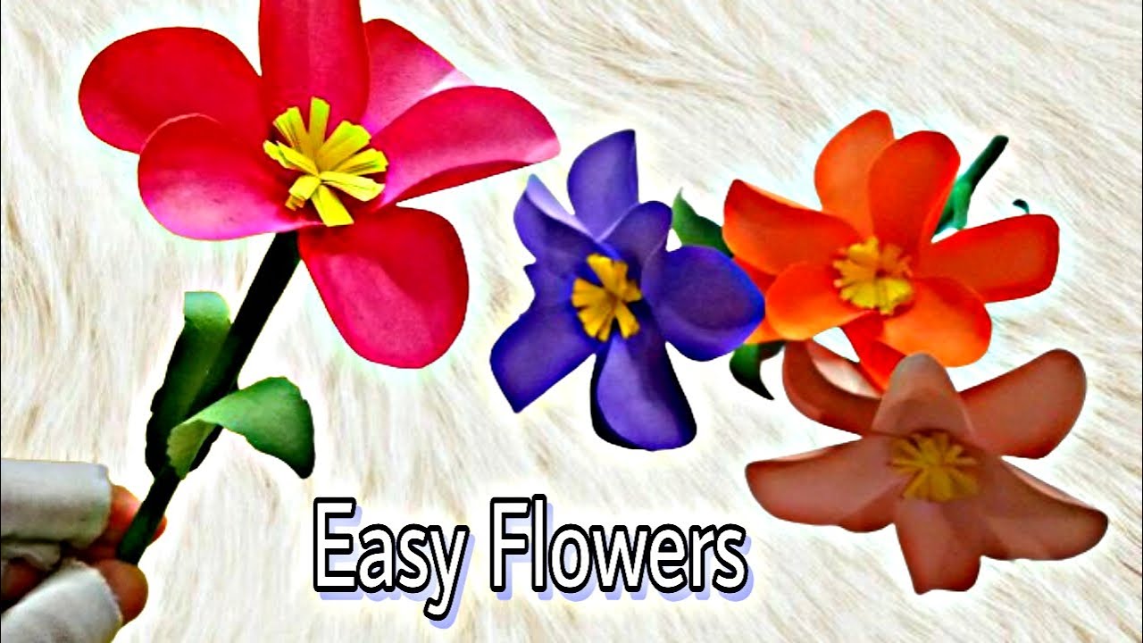 Very Easy Paper Flower Craft | Paper Flower Making Step By Step | DIY ...
