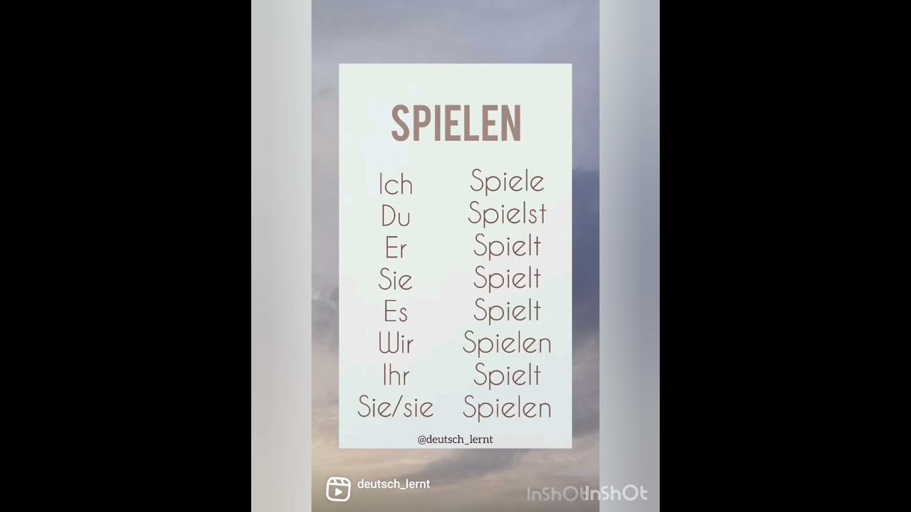 Verb conjugation of Spielen - YouTube