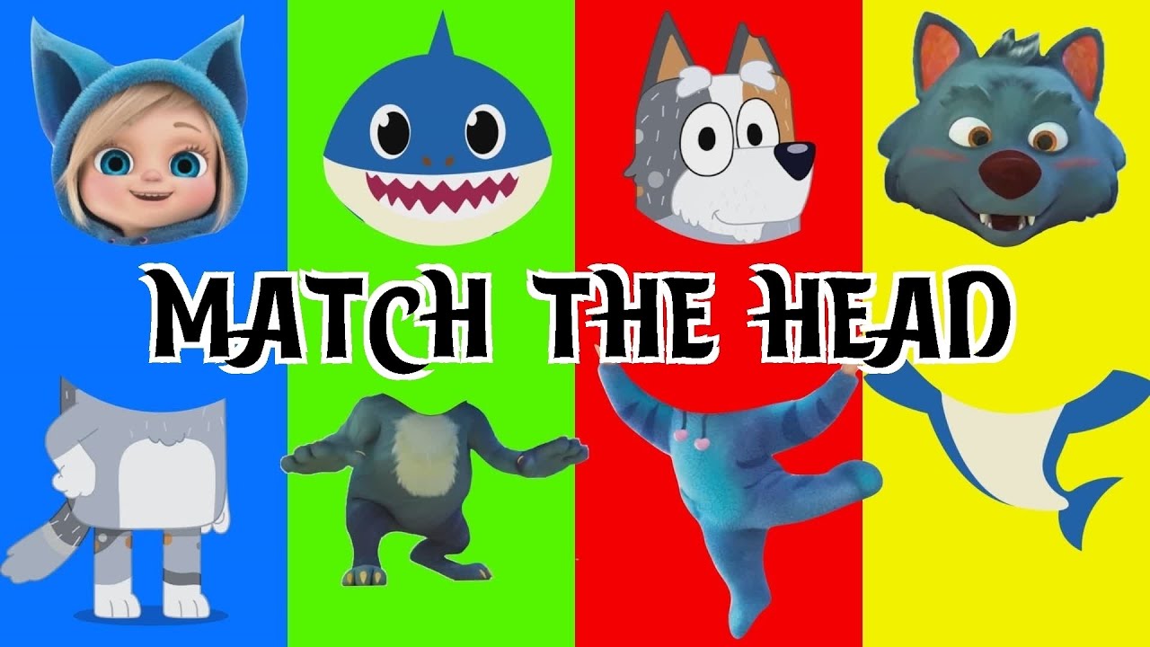 Ave & Daddy Shark & Grandad (Bluey) & Wally (CoCoMelon) - Match The ...