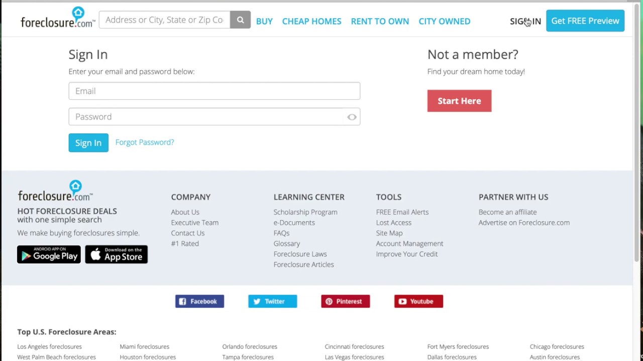 Sign In to Foreclosure.com - Help video - YouTube