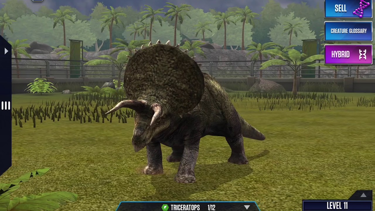 Jurassic World The Game Triceratops Dinosaurs Showcase - YouTube