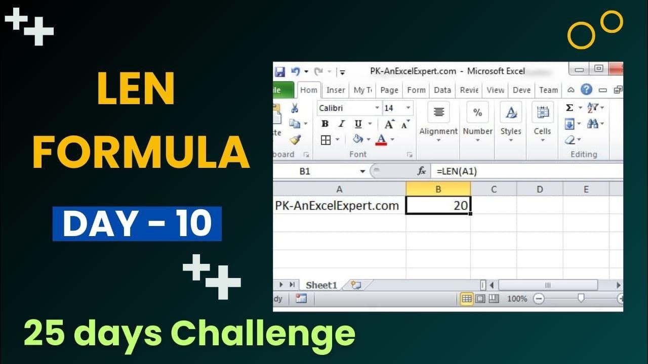 Top 25 Excel Formulas Learning 25 Day Challenge Day 10 Len Formula Gokultech Youtube