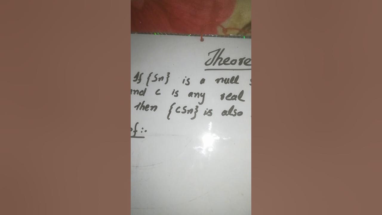 null sequence theorem - YouTube