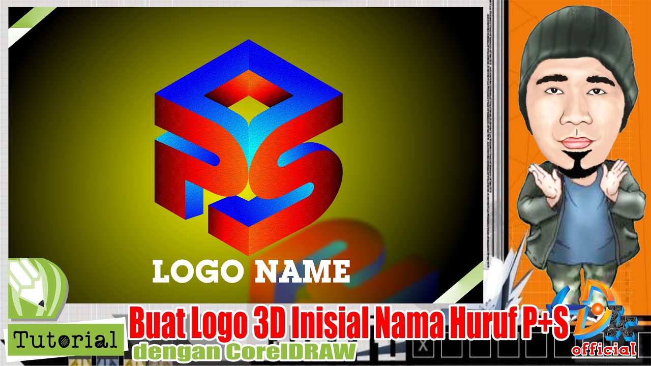 BUAT LOGO 3D INISIAL NAMA HURUF P+S DI CORELDRAW | Logo Monogram ...