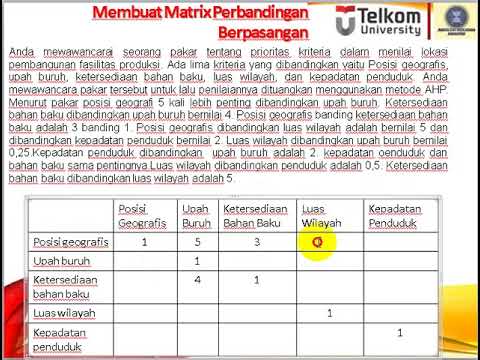 05c1 Membuat Matrix Perbandingan Berpasangan - YouTube