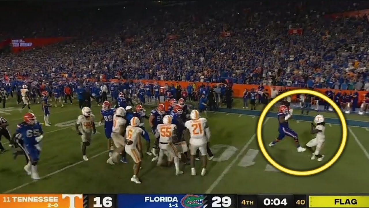 Tennessee vs Florida Game Ends In Brawl/Punches Thrown After Late Hit ...