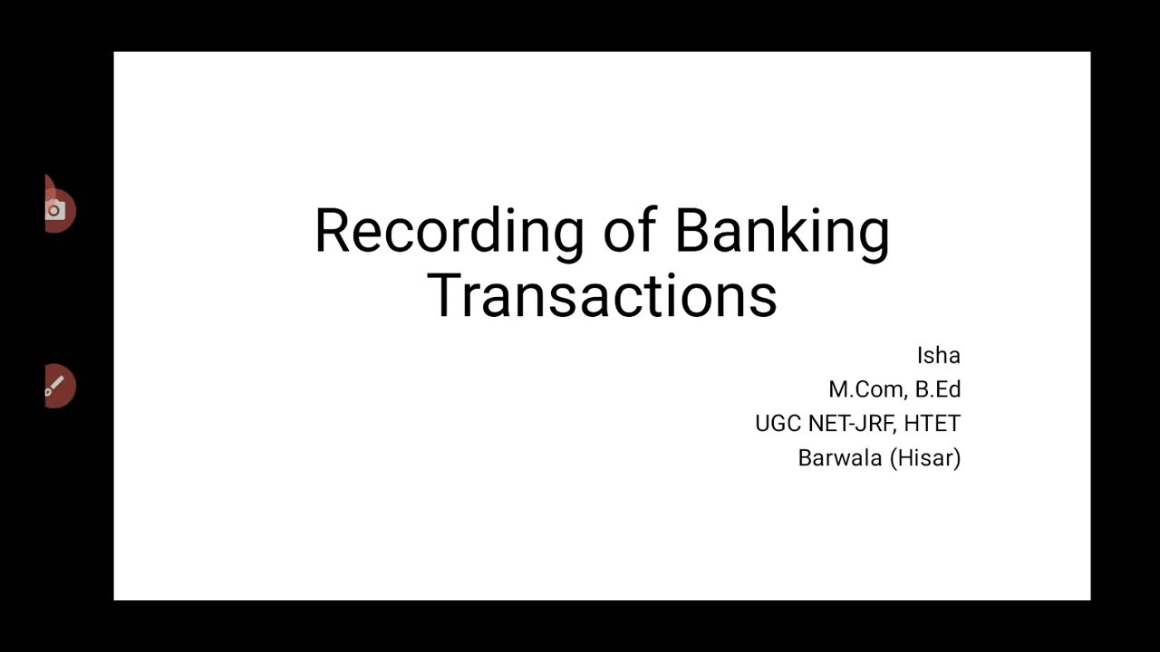 4.. Recording of banking transaction(journal entry) Class 11th - YouTube