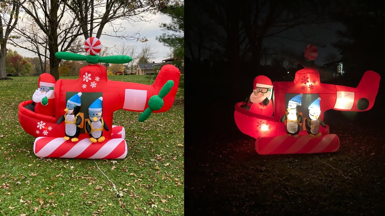 NEW FOR 2021 Christmas Inflatable 9ft holiday helicopter. |4K| - YouTube