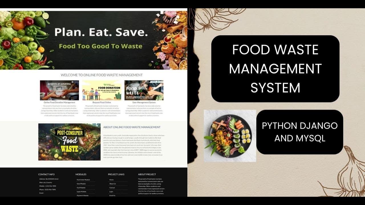 Food Waste Management System - Python Django Project Source Code - YouTube