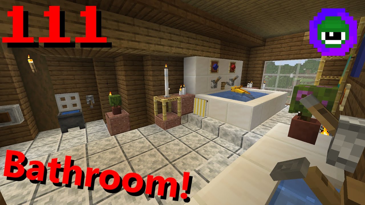 Minecraft 1.17: How to Make a Working Modern Bathroom Tutorial [111] - Let's Play - YouTube