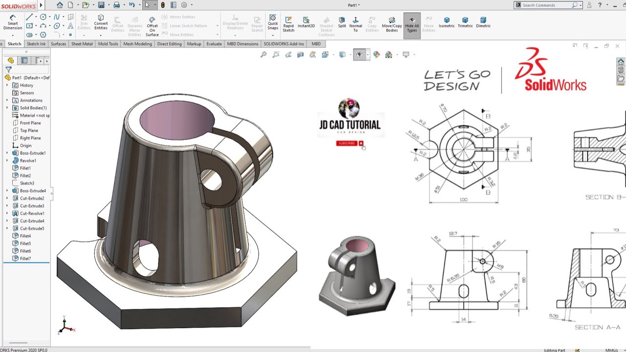 Solidworks tutorial for beginners - YouTube