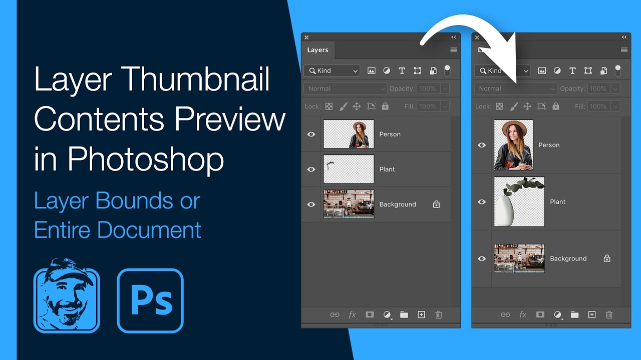 Layer Thumbnail Contents Preview in Photoshop (Layer Bounds or Entire ...