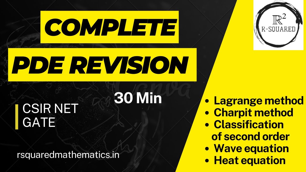 Complete PDE Revision : CSIR NET Mathematics | Heat, Wave Equations ...