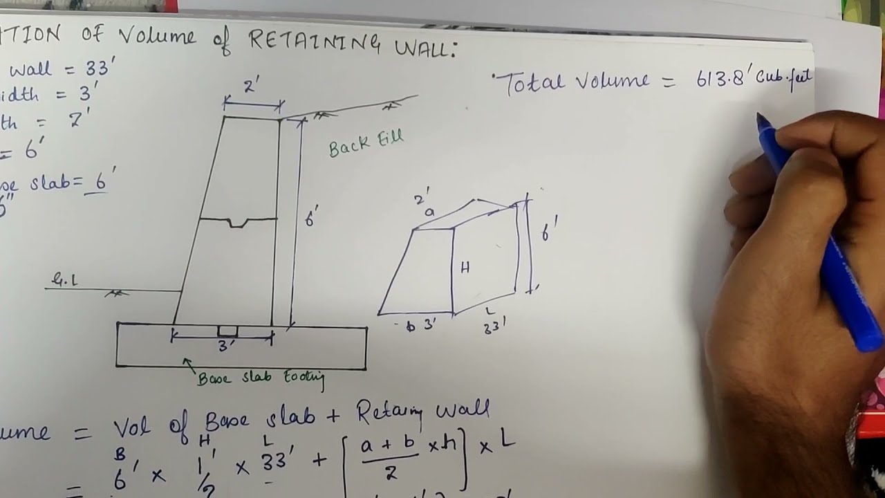 How To Calculate Volume Of Retaining Walls In Hindi YouTube how-to-calculate-volume-of-retaining-walls-in-hindi-youtube