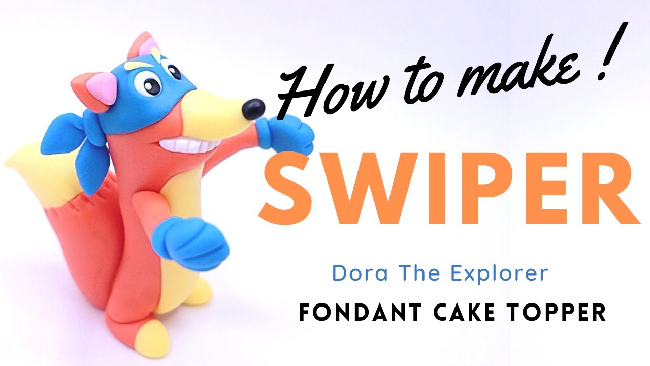 How to make SWIPER | Dora The Explorer Theme | Fondant Cake Topper ...