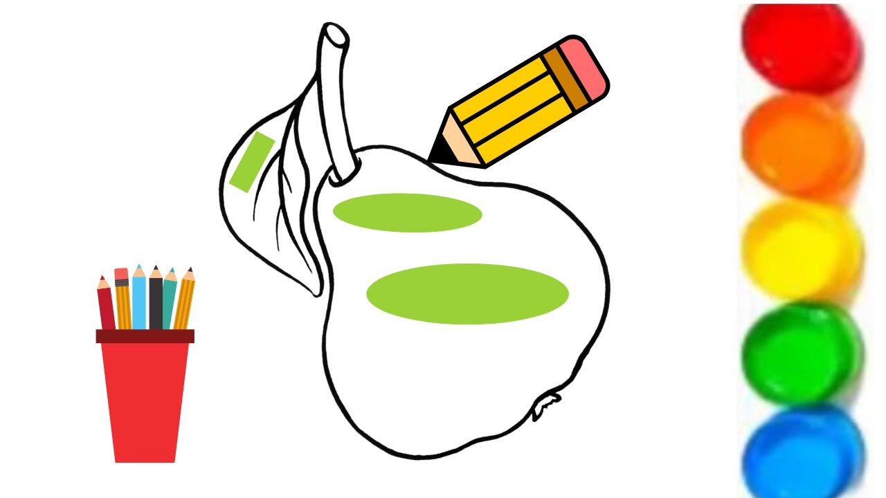 How to draw a GREEN PEAR | Como dibujar una PERA - YouTube