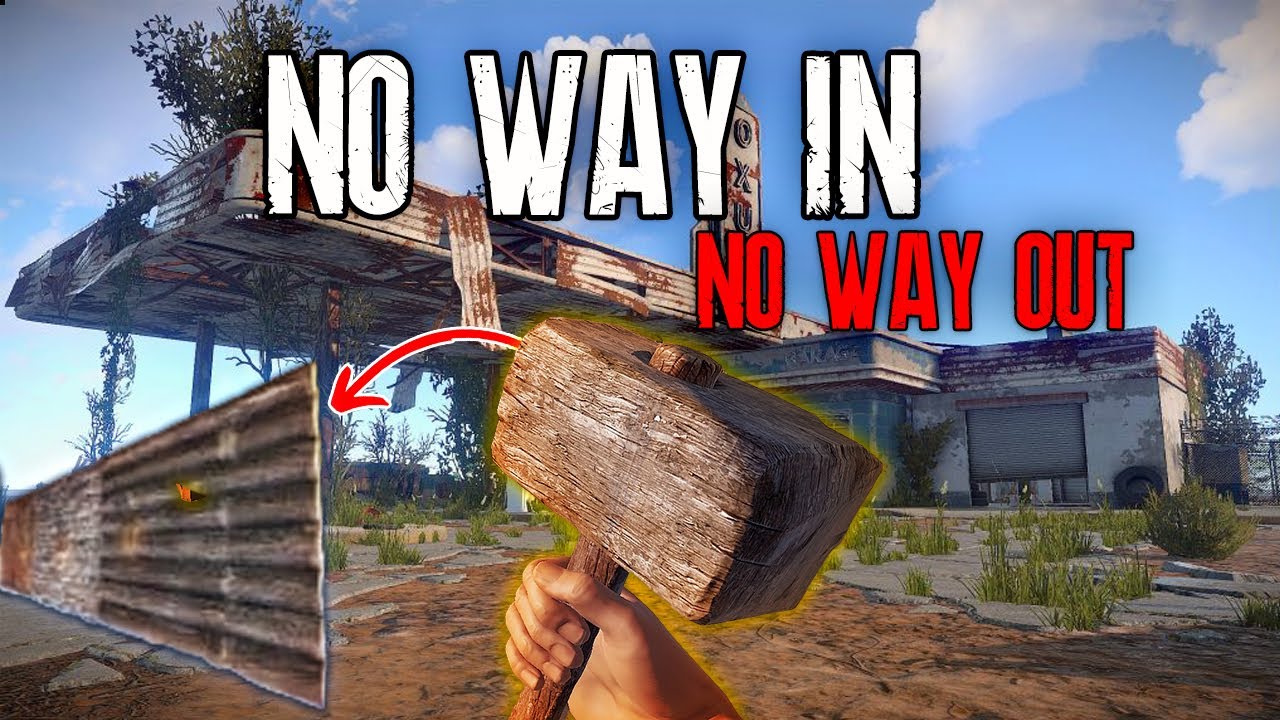 Walling Off a Gas Station in Rust! - YouTube