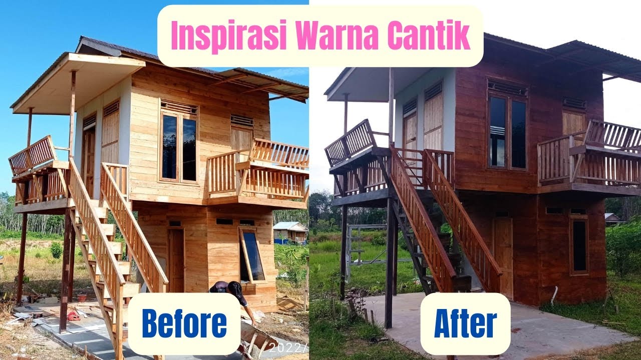 Rumah Kayu Cat Cantik - YouTube