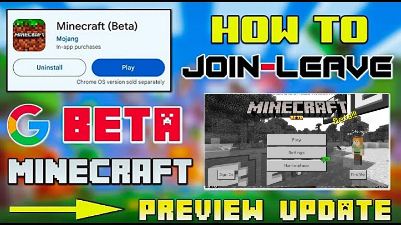 How To Join and Leave Beta Version ( preview update) In Minecraft - YouTube
