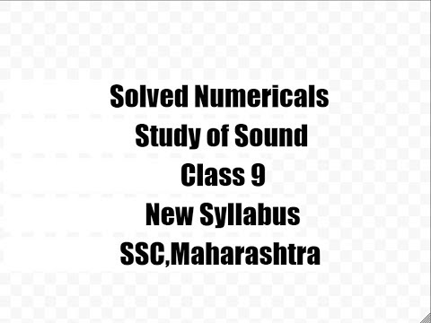 Solved Numericals,Study of sound,9th,ssc,maharashtra - YouTube