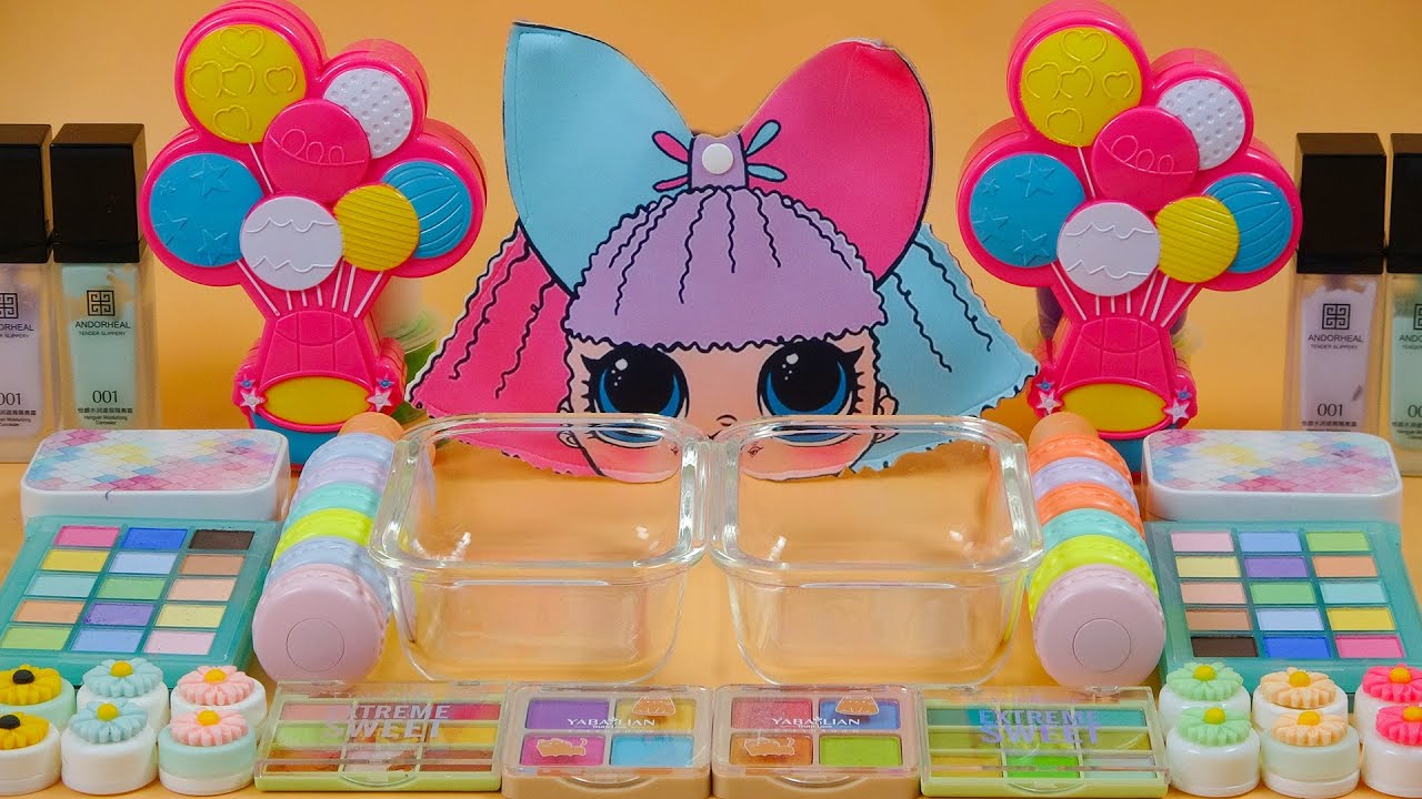 HUGE LOL SURPRISE DOLLS! Satisfying Slime Mixing with Makeup,Eyeshadow ...