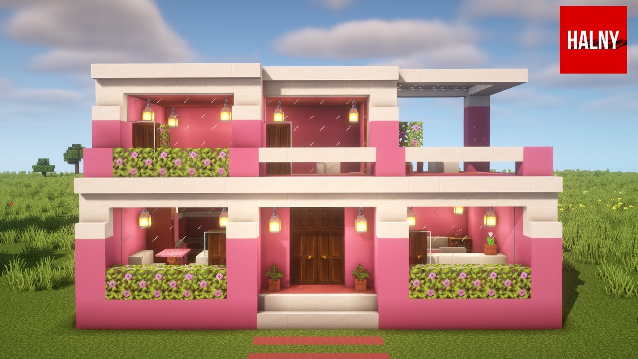 Minecraft Pink Modern House Youtube
