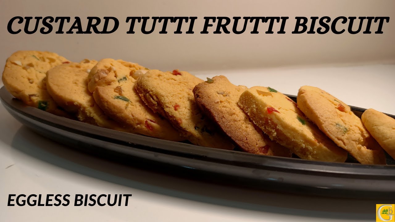 Eggless Custard Tutti Frutti Biscuits | Fruit Cookies | Tutti Frutti ...