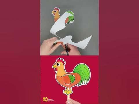 Rooster Puppet Craft - YouTube