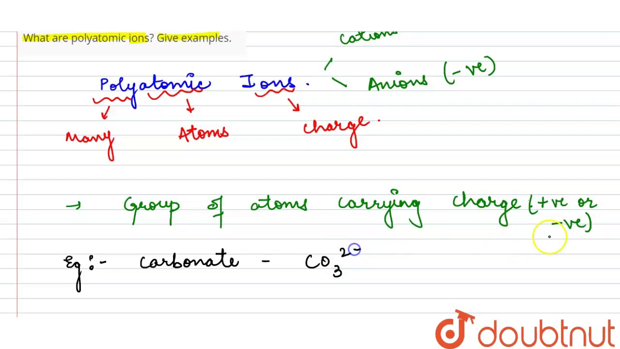 Polyatomic Molecules Examples
