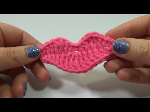 crochet lips applique free pattern by marifu6a - YouTube