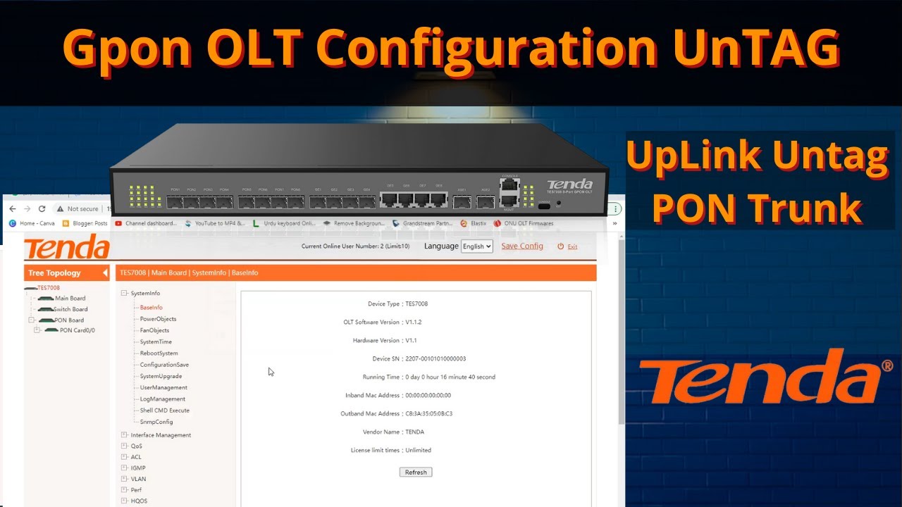 GPON OLT Configuration Untag | GPON OLT Config UNTAG Trunk Method ...