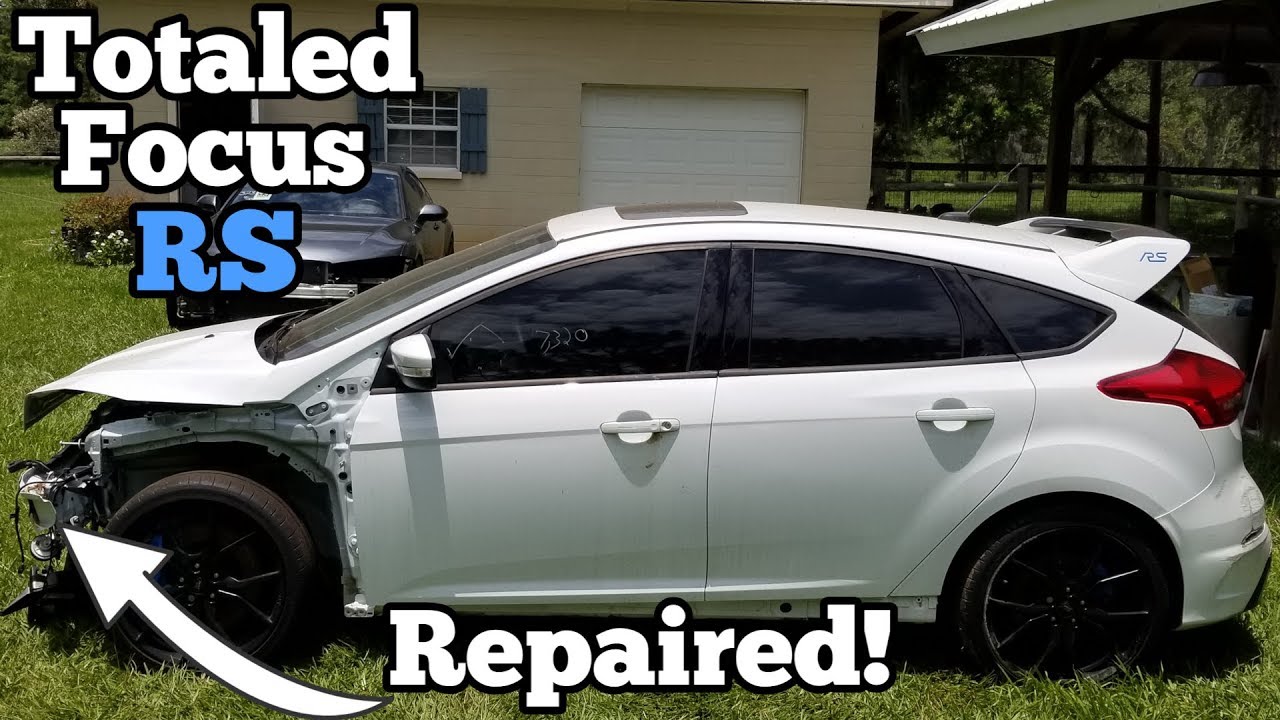 Crashed Ford Focus RS has Frame Damage Repaired and Painted so it Looks ...