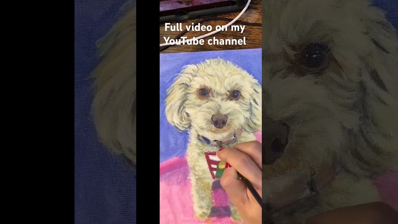 How to paint a poodle in acrylic (how I do fur) - YouTube