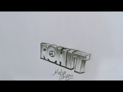 How to draw 3D Rohit name art || 3D realistic name art||Rohit 3D name # ...