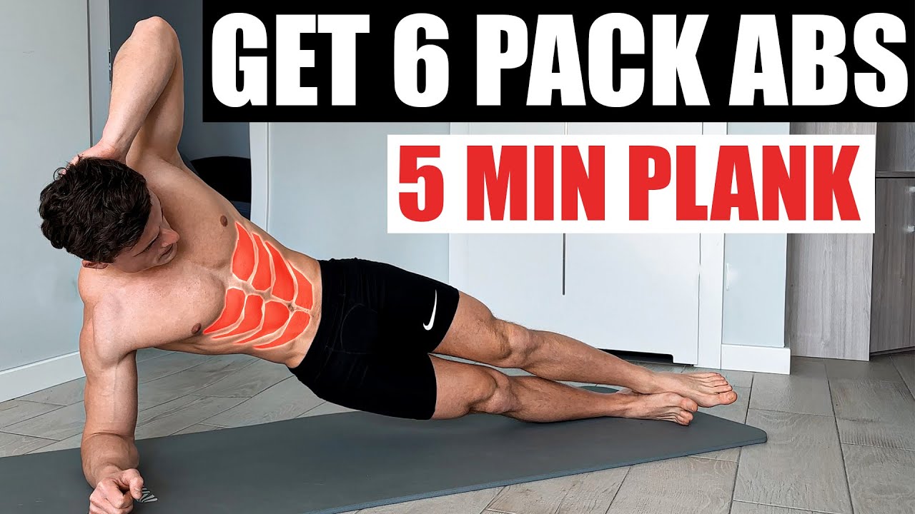 5 MIN PLANK WORKOUT to GET 6 PACK ABS | Smaller Waist Flat Abs ...