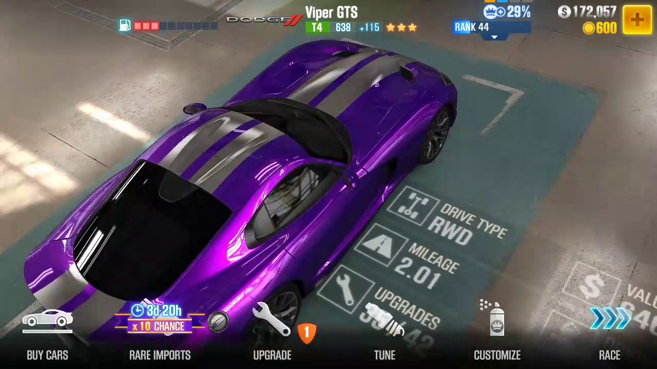 CSR2 Striping full upgraded Viper GTS 3star rarity car - YouTube