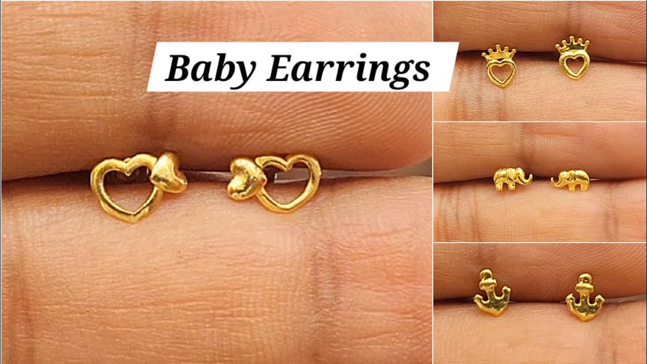 Cute Baby Studs #gold #earrings #baby #gift - YouTube