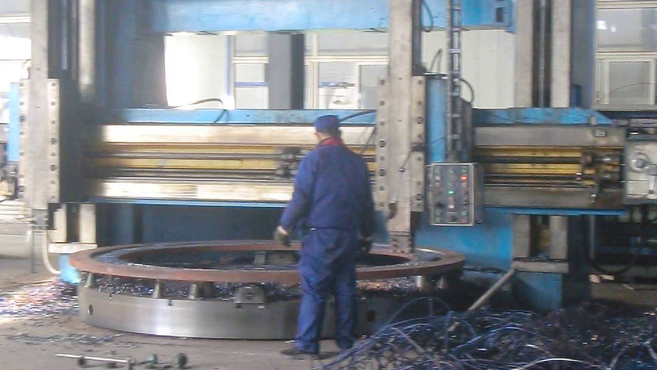 Vertical turning lathe VTL machine - YouTube